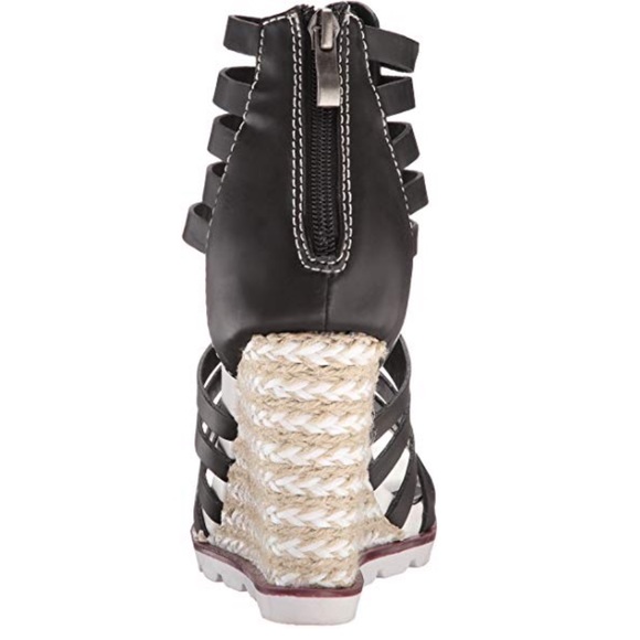 Boutique | Shoes | Black Caged Strappy Gladiator Wedge Sandal | Poshmark